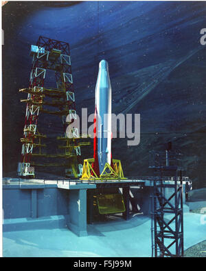 The Atlas missile system sand table model depicting the Cooke Missile ...