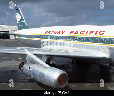 Photograph of a Cathay Pacific Convair 880 aircraft on the ground ...
