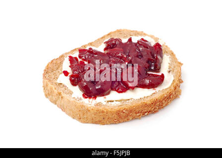 Bread with sweet cherry jam Stock Photo - Alamy