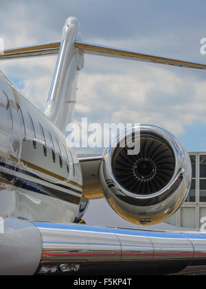 Aircraft jet engine. Plane turbofan motor. Aerospace and aviation ...