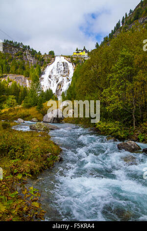 Italy Piedmont Formazza Hotel Historical Cascata del Toce Stock Photo ...