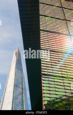 The Shard, London. A low, wide angle view of the gentrified former ...