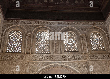 Walls and ceilings decorated with geometric shapes and epigraphic poems ...