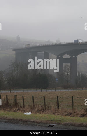 Friarton Bridge,Perth looking south, showing raised approach section ...