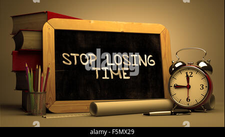 Stop Losing Time. Motivational Quote Handwritten on Chalkboard ...