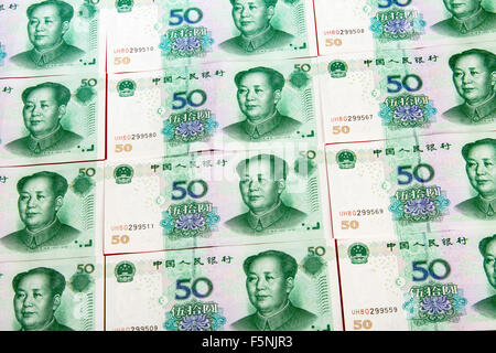 Chinese Yuans CNY bank notes. Money 100 50 yuans Stock Photo - Alamy