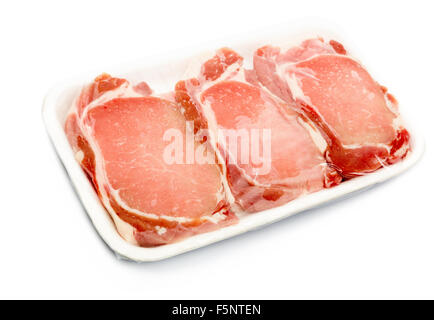 Packing raw beef steak isolated on white background. Top view Stock ...