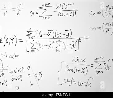 Impregnable mathematics. Crazy mathematics formulas Stock Photo - Alamy