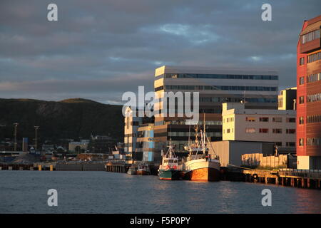 Port in midnight sun Stock Photo - Alamy