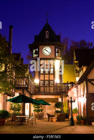 Tivoli Square clock tower in the Danish-styled village of Solvang in ...