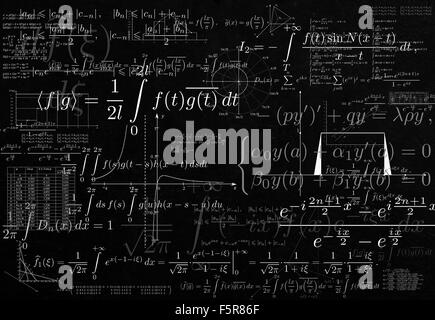 Impregnable mathematics. Crazy mathematics formulas Stock Photo - Alamy