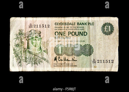 1980s British one pound note which was phased out on 1988 Stock Photo ...