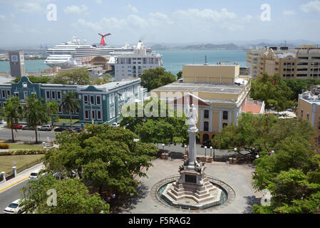 Plaza de Colon and cruise ship terminal, Old San Juan, Puerto Rico ...