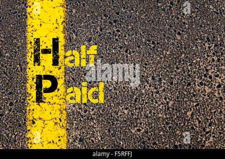 Concept image of Business Acronym HP as High Price written over road ...