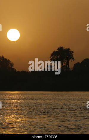 Setting Sun over River Nile on a Nile Cruise, Egypt Stock Photo - Alamy