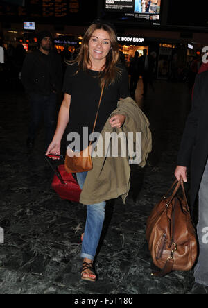 Coronation Street stars Alison King and Richard Hawley seen at Euston ...