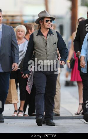 Johnny Depp seen leaving ABC studios after filming for Jimmy Kimmel ...