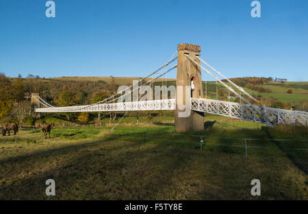 Gattonside Suspension Bridge, Melrose crossing the River Tweed ...