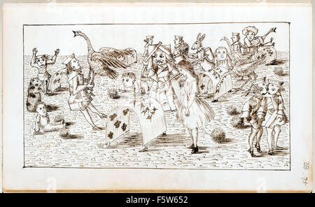 Alice in Wonderland, Alice at the croquet game, with flamingo (mallet ...