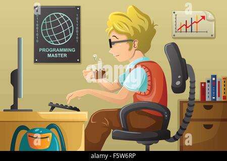 Software programmer cartoon Stock Vector Art & Illustration, Vector ...