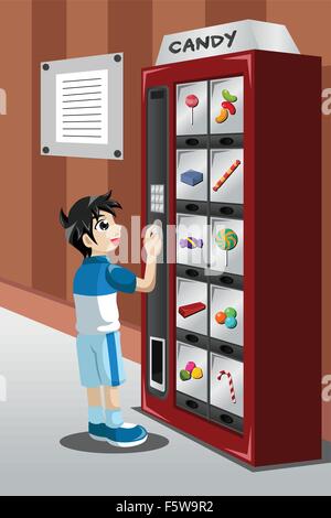 Vector Cartoon illustration of a Vending Machine selling Snacks Stock ...