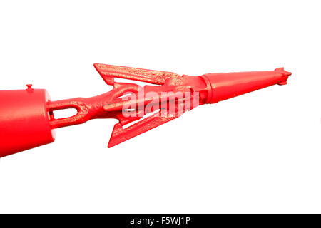 a red harpoon on a white background Stock Photo - Alamy