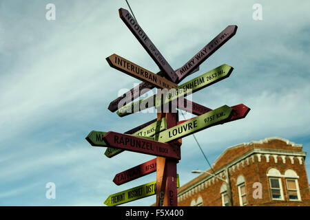 Street signs at the Center of Fremont Seattle Washington USA Stock ...