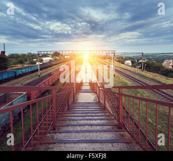 Light signal at railway crossing in Skurup Stock Photo - Alamy