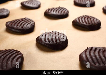 Raw cookies before baking. Making Chocolate Cookies Stock Photo - Alamy