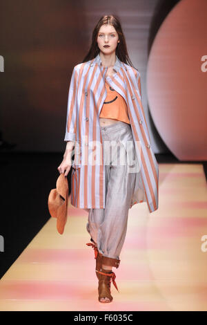 Milan Fashion Week Summer 2016 - Emporio Armani - Catwalk Featuring ...