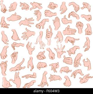 Vector illustrations pack of woman hands in various gestures Stock Vector Image & Art - Alamy