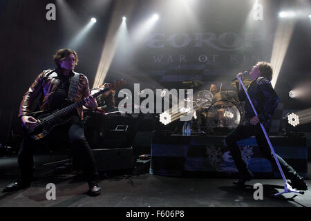 Swedish hard rock band Europe performing live on stage at Tradgar'n ...