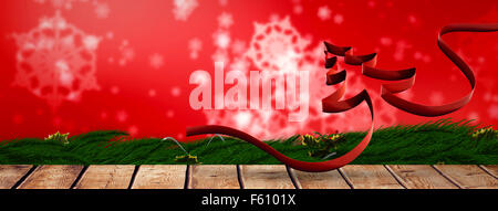 Composite image of ribbon in shape of christmas tree Stock Photo - Alamy