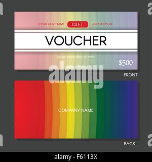 gift voucher template, colorful rainbow swirl effect Stock Vector Image ...