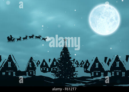 Composite image of christmas scene silhouette Stock Photo - Alamy