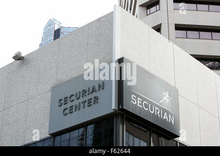 A logo sign outside of the headquarters of Securian Financial Group ...