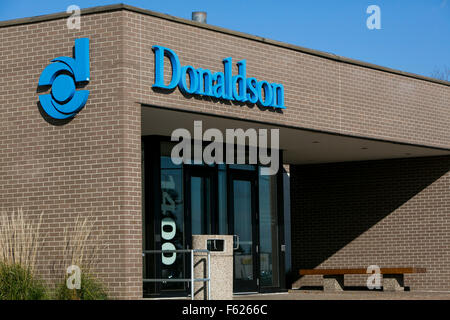 A logo sign outside of the headquarters of Donaldson Company, Inc., in ...