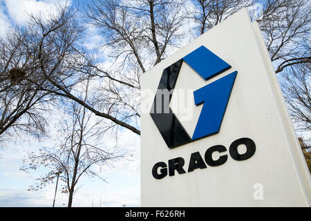 A logo sign outside of the headquarters of Graco, Inc., in Minneapolis ...