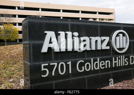 A logo sign outside of the headquarters of the Allianz Life Insurance ...