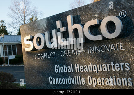 A logo sign outside of the headquarters of Southco, Inc., in Thornton ...