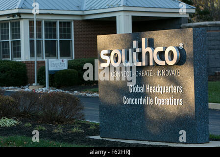 A logo sign outside of the headquarters of Southco, Inc., in Thornton ...