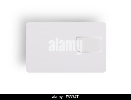 Blank sim card, isolated on a white background Stock Photo - Alamy
