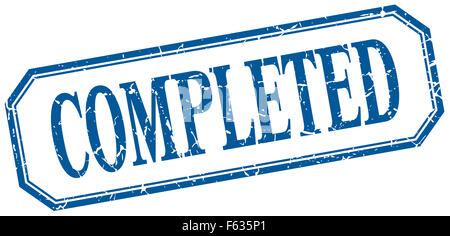 completed blue vintage isolated seal Stock Photo - Alamy