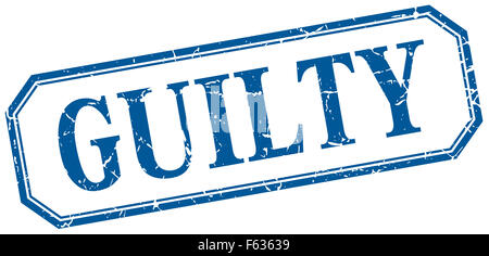 not guilty square blue grunge vintage isolated label Stock Photo - Alamy