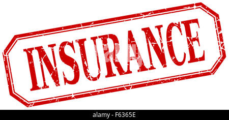insurance red square vintage grunge isolated sign Stock Photo - Alamy
