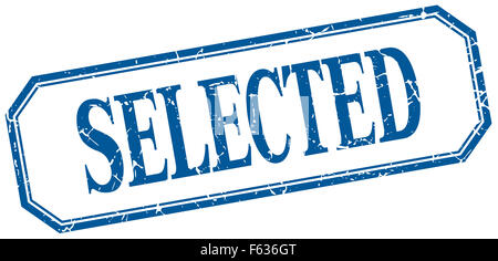 selected blue square vintage grunge isolated sign Stock Photo - Alamy