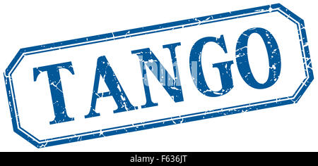 tango blue square vintage grunge isolated sign Stock Photo - Alamy