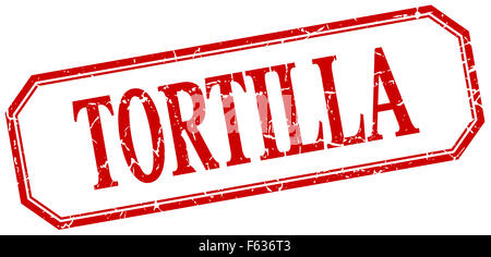 tortilla red square vintage grunge isolated sign Stock Photo - Alamy