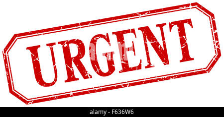urgent red square vintage grunge isolated sign Stock Photo - Alamy