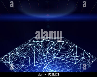 Blue abstract mesh diamond shape Stock Photo - Alamy
